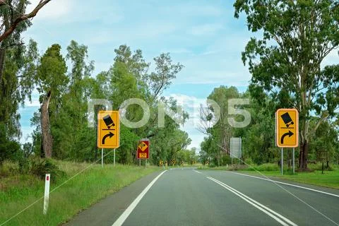 Warning Signs Of Highway Crash Zone ~ Hi Res #139609278