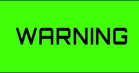 Warning text green screen, masked glitch... | Stock Video | Pond5
