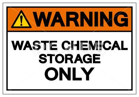 Warning Waste Chemical Storage Only Symbol Sign , Vector Illustration ...