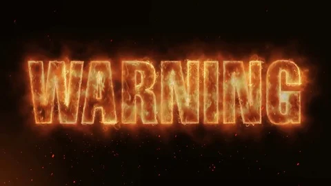 WARNING Word Burning Realistic Fire Flam... | Stock Video | Pond5