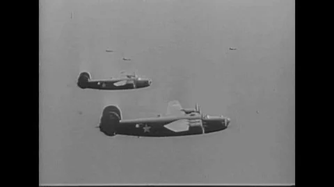 Warplanes fire on Nazi aircraft above Af... | Stock Video | Pond5