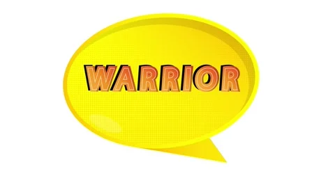 Warrior word on yellow speech bubble | Stock Video | Pond5