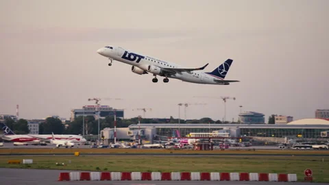 Warsaw, Poland - 03.07.2024: LOT airline... | Stock Video | Pond5