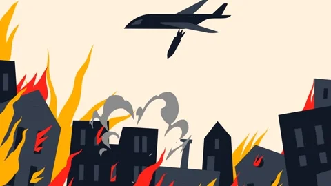 Warzone City Fire Cartoon Style Animatio... | Stock Video | Pond5