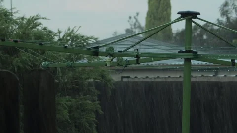 Washing Line In Heavy Rain Wind Thunders... | Stock Video | Pond5
