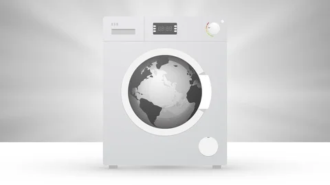 washing machine with planet earth motion... | Stock Video | Pond5