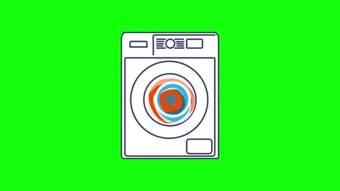 Washing machine work seamless loop anima... | Stock Video | Pond5