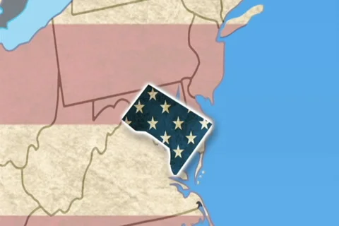 Washington DC pull out, smooth USA map, ... | Stock Video | Pond5