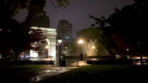 Washington Square Park at night, Manhatt... | Stock Video | Pond5