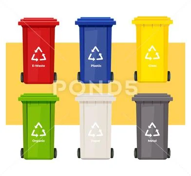 Waste Management - Bin Color Codes - Icon: Royalty Free #250351474
