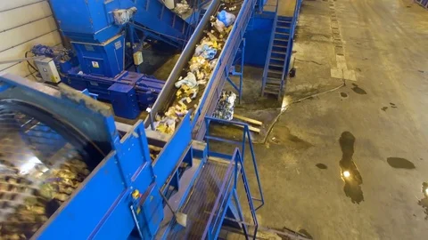 The waste recycling equipment. Close-up.... | Stock Video | Pond5