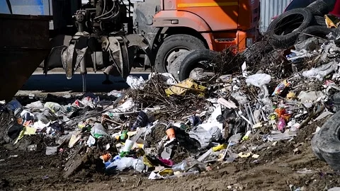 Waste recycling plant process of loading... | Stock Video | Pond5