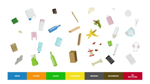 Waste sorting infographics flat animatio... | Stock Video | Pond5