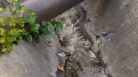 Waste water flow to sewer with bad water... | Stock Video | Pond5