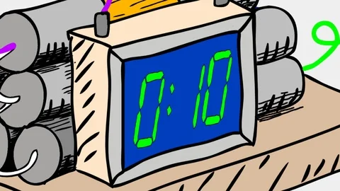 Watch bomb with digital timer. | Stock Video | Pond5