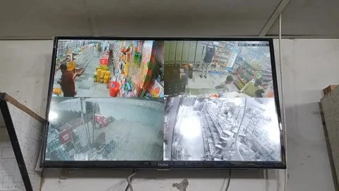 Watching Cctv Supermarket Security Foota... | Stock Video | Pond5