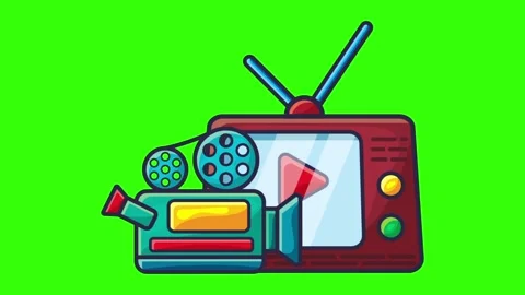 watching movie concept animation on the ... | Stock Video | Pond5