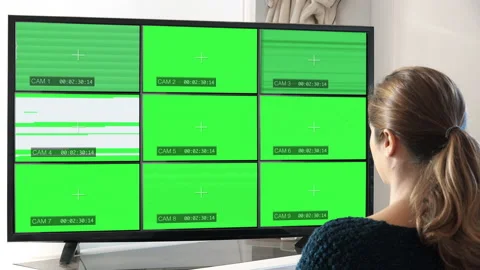 Watching Split Screen Monitor Chroma Key... | Stock Video | Pond5