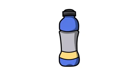 water bottle sketch background and 2d an... | Stock Video | Pond5