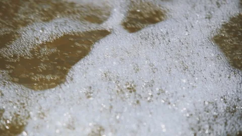 Water close-up from the foaming and bubb... | Stock Video | Pond5