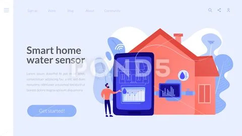 Water contamination detection system concept landing page: Royalty Free ...