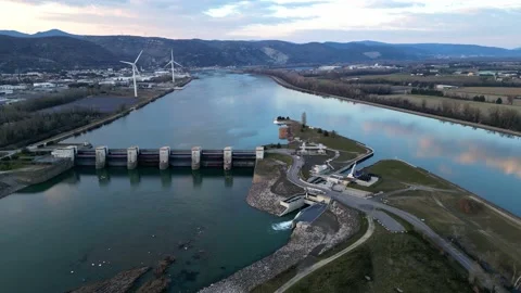 Water dam on the Rhone River and water f... | Stock Video | Pond5