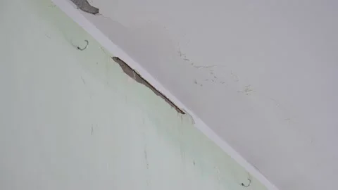 Water damaged ceiling. Indoor leak on ro... | Stock Video | Pond5