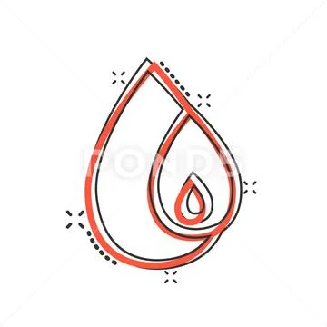Water drop icon in comic style. Blob cartoon vector illustration on ...