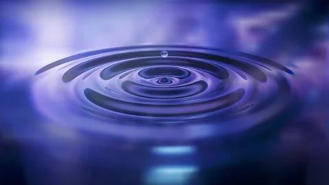 Water drop splash close-up on water surf... | Stock Video | Pond5