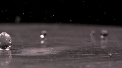 Water droplets on hot stove plate. Ultra... | Stock Video | Pond5