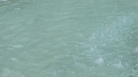 Water drops falling into water pool. | Stock Video | Pond5