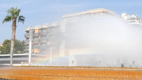 Water drops splashing on water surface. ... | Stock Video | Pond5