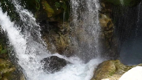 Water falling down in slow motion in the... | Stock Video | Pond5