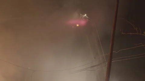 the water from a fire house rain down on... | Stock Video | Pond5