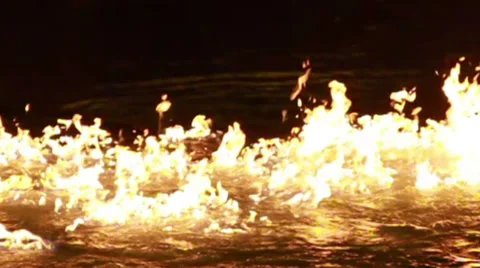 Water on Fire at Night Hot | Stock Video | Pond5