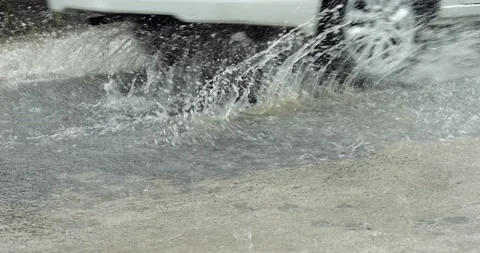 Slow Traffic Water Splash Stock Footage ~ Royalty Free Stock Videos | Pond5