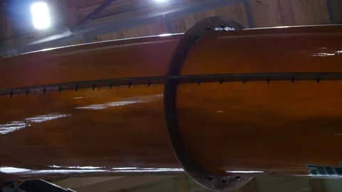 water flows in pipe on water slide in am... | Stock Video | Pond5