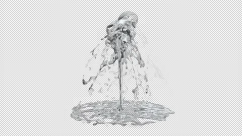 Water Fountain Alpha Channel Looped Vide... | Stock Video | Pond5
