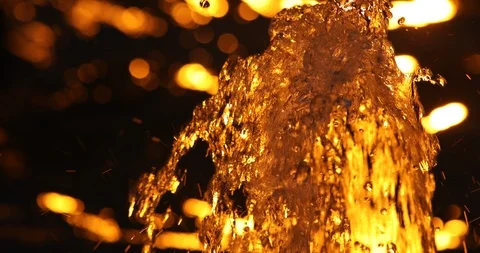 Water Fountain at Night view | Stock Video | Pond5