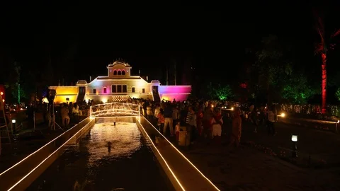 Water Fountain at Night view | Stock Video | Pond5