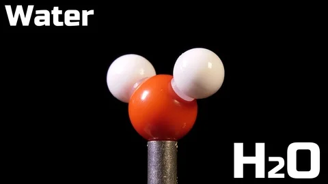 Water H20 molecule rotating isolated on ... | Stock Video | Pond5