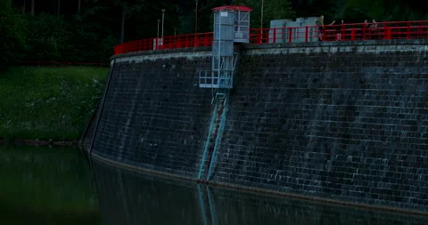 Water level of a dam reservoir with a co... | Stock Video | Pond5