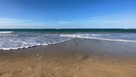 water level shot of the ocean waves roll... | Stock Video | Pond5