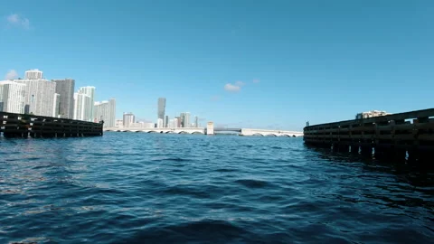 water level shot from a small boat as it... | Stock Video | Pond5
