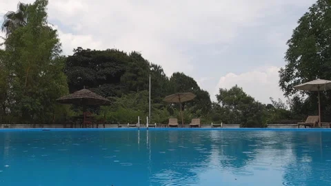 Water level view of swimming pool with l... | Stock Video | Pond5