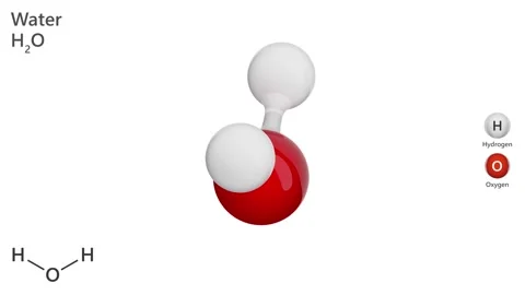 water molecule H2O animated 3D model. Wa... | Stock Video | Pond5