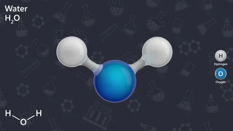 water molecule H2O animated 3D model. Wa... | Stock Video | Pond5