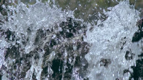 Water nature stone splash motion crystal... | Stock Video | Pond5