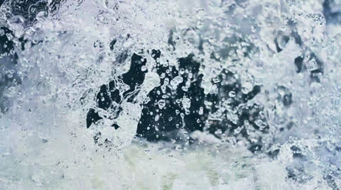 Water Pouring Down Close Up Rapid River ... | Stock Video | Pond5