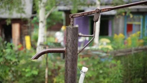 water pump in a Russian village | Stock Video | Pond5